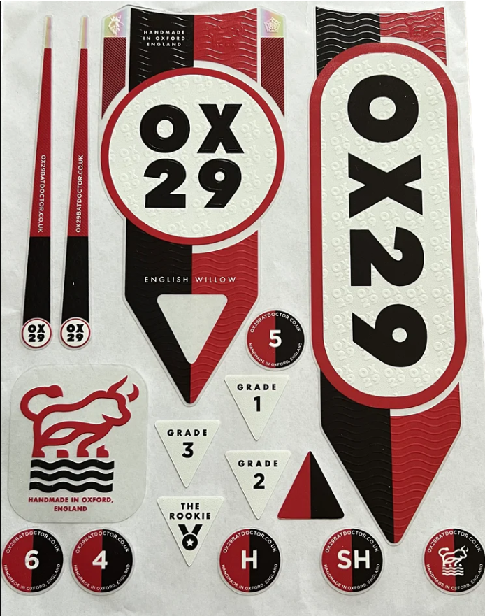 Cricket Bat Stickers, OX29 Bat Doctor